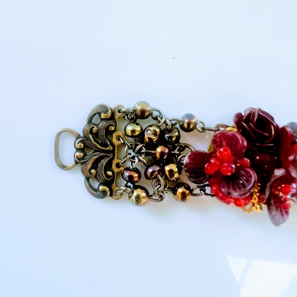 Vintage | Jewelry | Colleen Toland Roses Are Red Hand Beaded Full Set ...